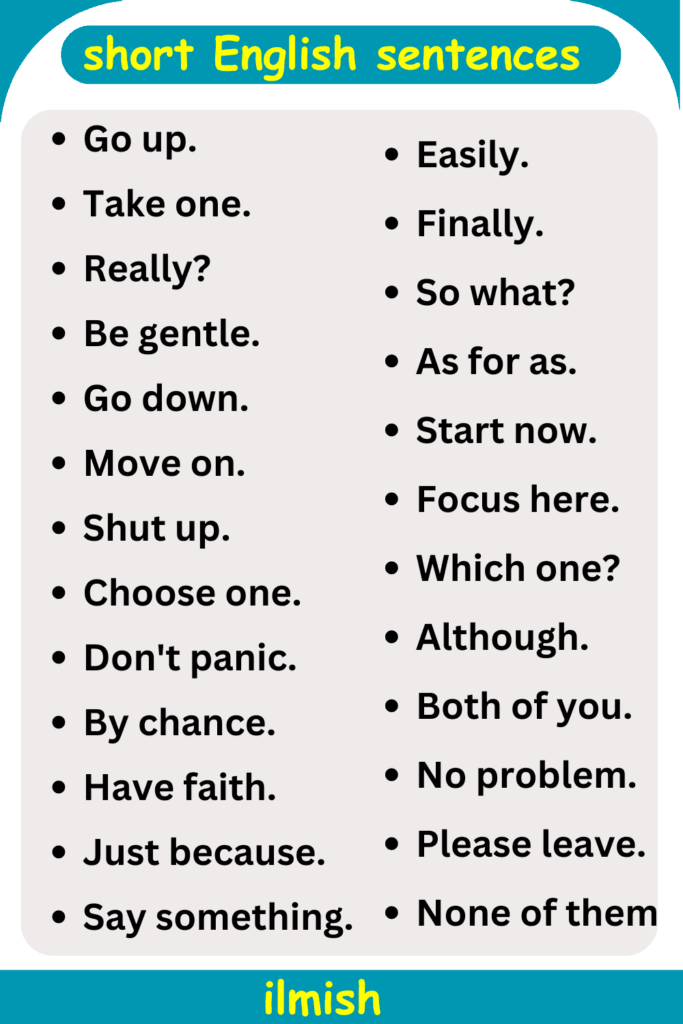 111 Short English Sentences Used in Daily Routine with Pictures - ilmish