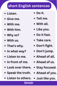 111 Short English Sentences Used in Daily Routine with Pictures - ilmish