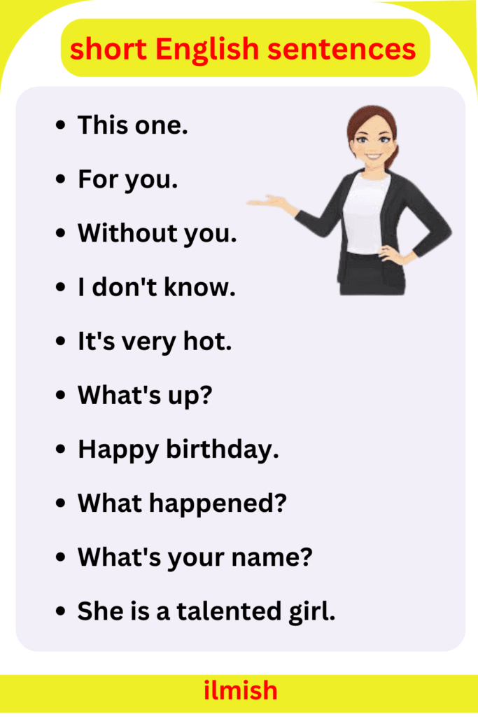 111 Short English Sentences Used in Daily Routine with Pictures - ilmish