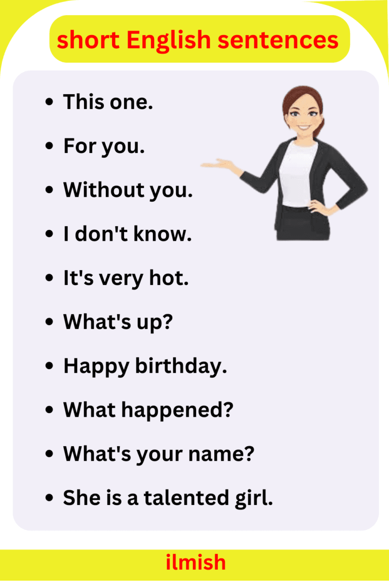 111 Short English Sentences Used in Daily Routine with Pictures - ilmish