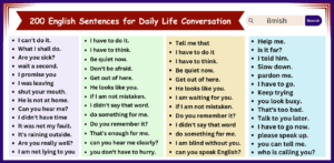 200 English Sentences for daily life Conversation - ilmish