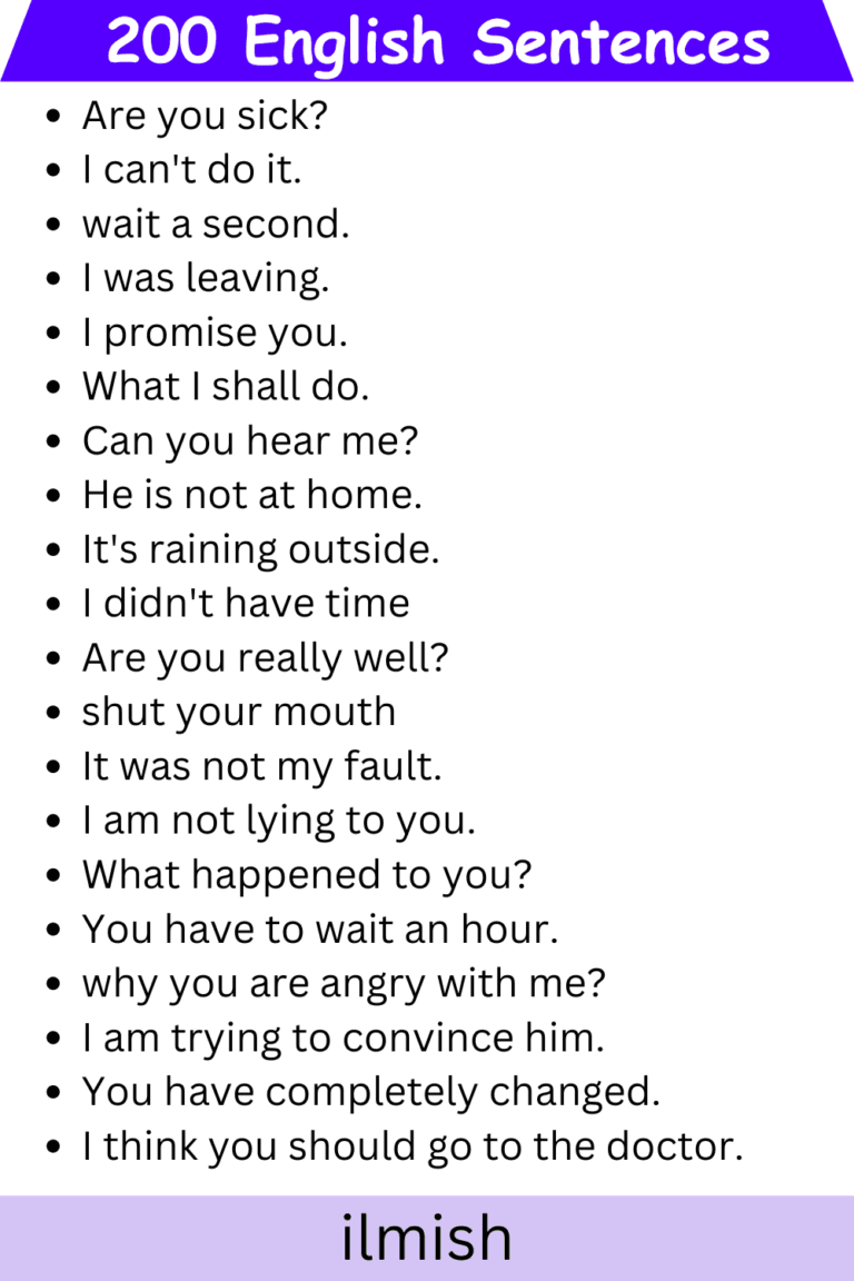 200 English Sentences for daily life Conversation - ilmish
