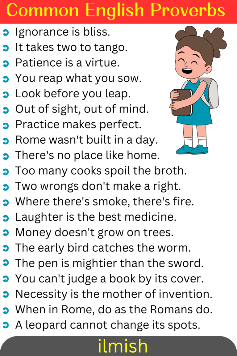 150 Daily Used Proverbs in English | Common Proverbs - ilmish
