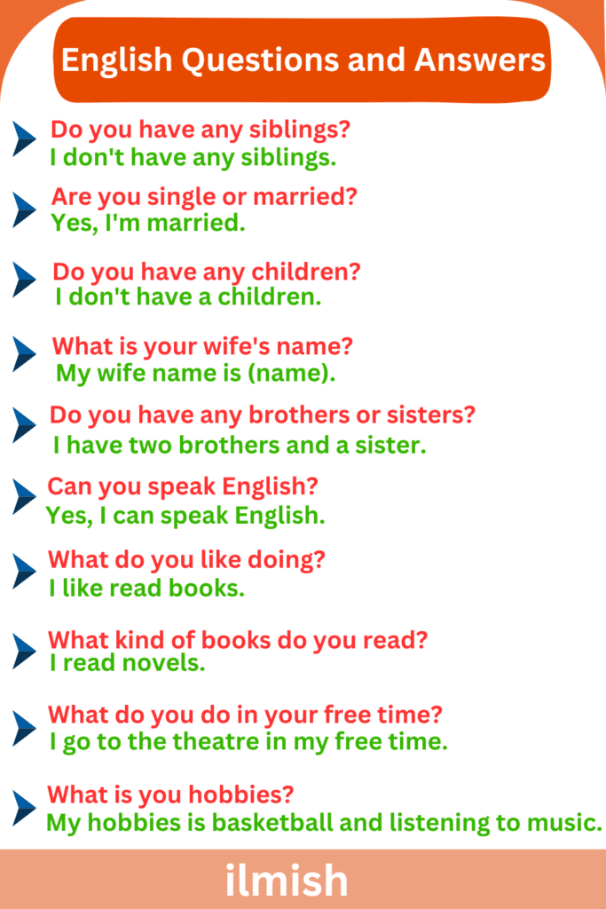 50 Common Questions & Answers in English for Daily Life - ilmish