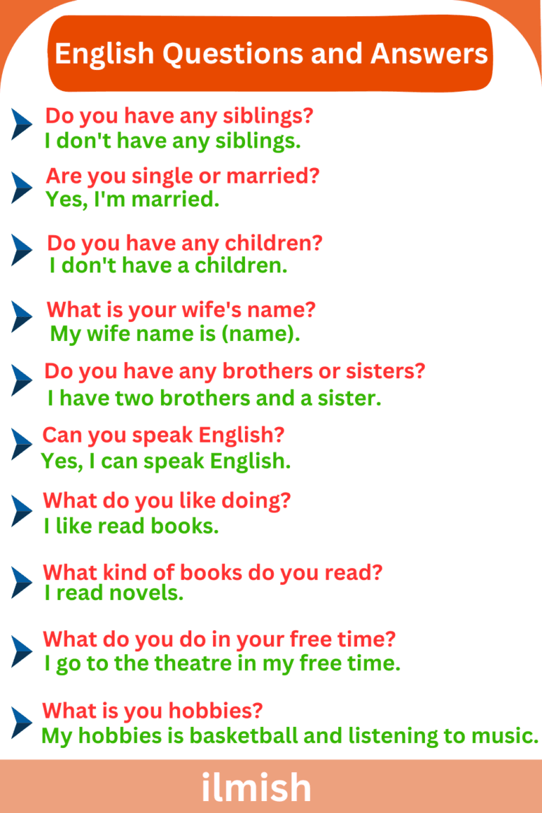 50 Common Questions & Answers in English for Daily Life - ilmish