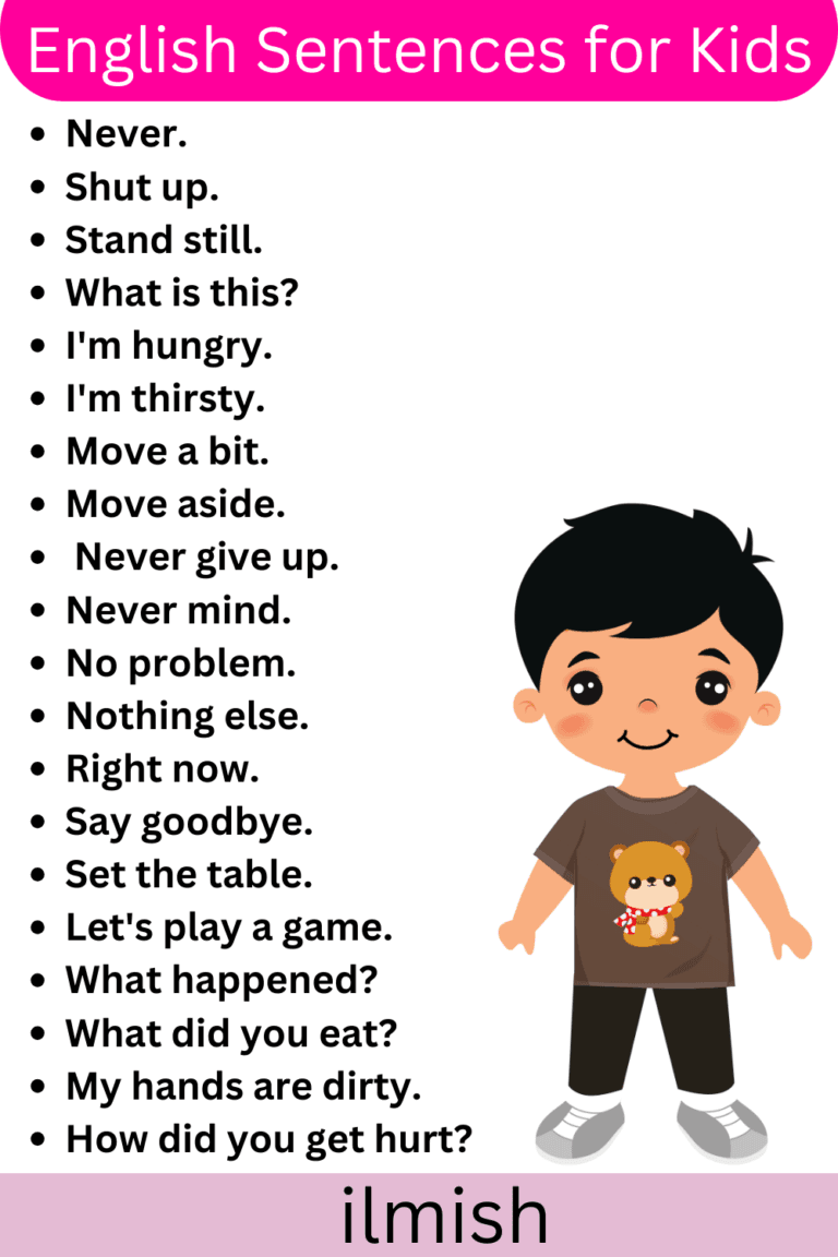 100 Basic Sentences for kids in English for daily life Speaking - ilmish