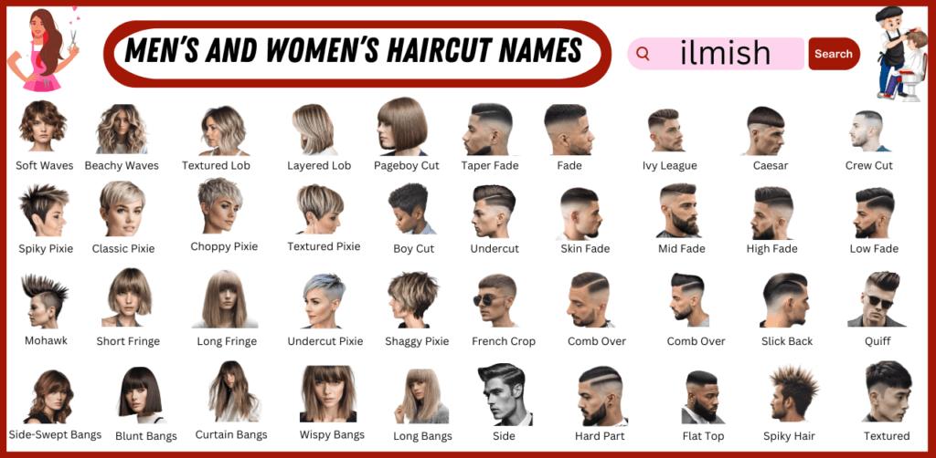 100 Names of Haircuts for Men and Women in English - ilmish