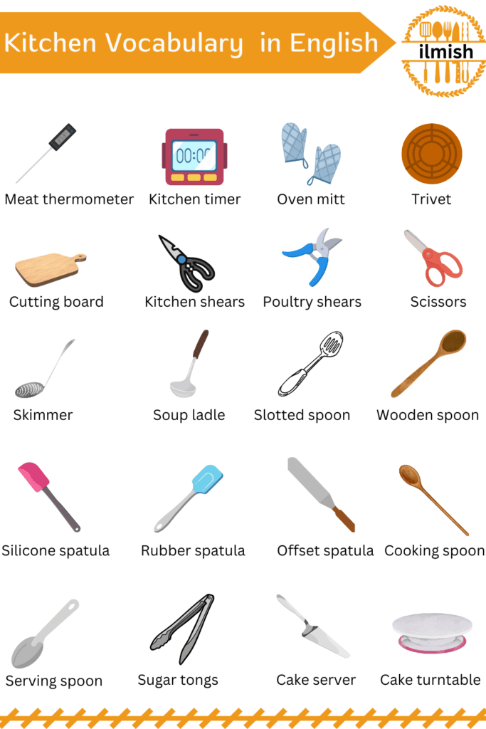 Kitchen Utensils Names Vocabulary in English and Images - ilmish