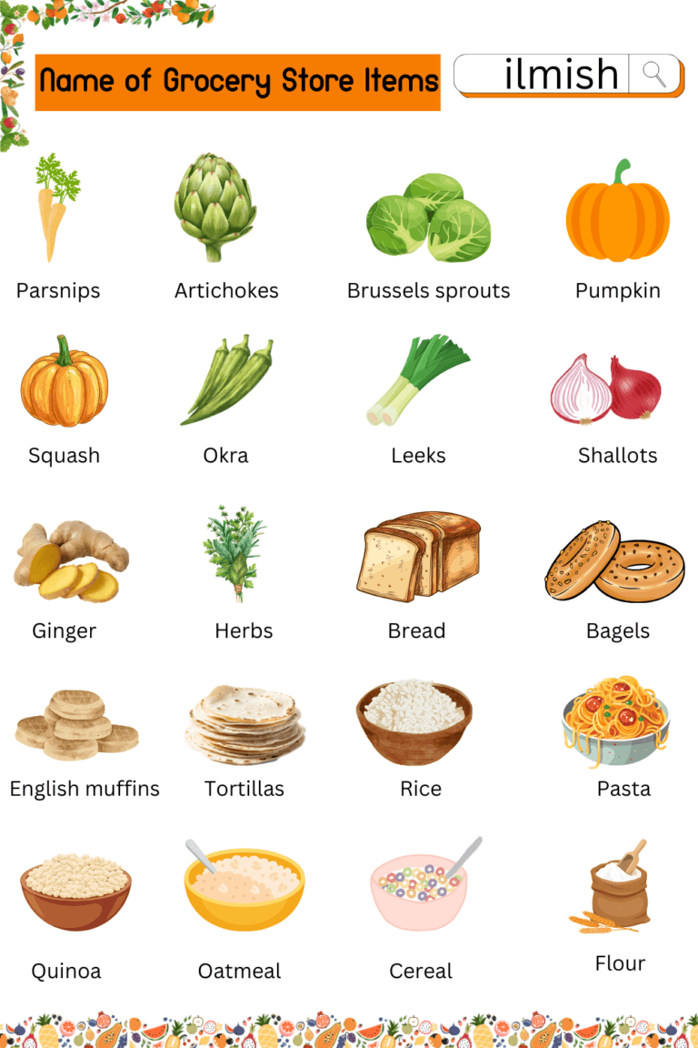 Grocery Store items Names Vocabulary and Pictures - ilmish