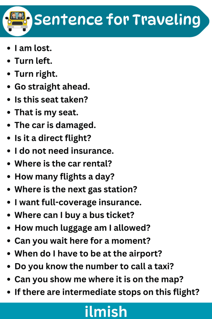 100 Traveling Sentences in English for daily used - ilmish