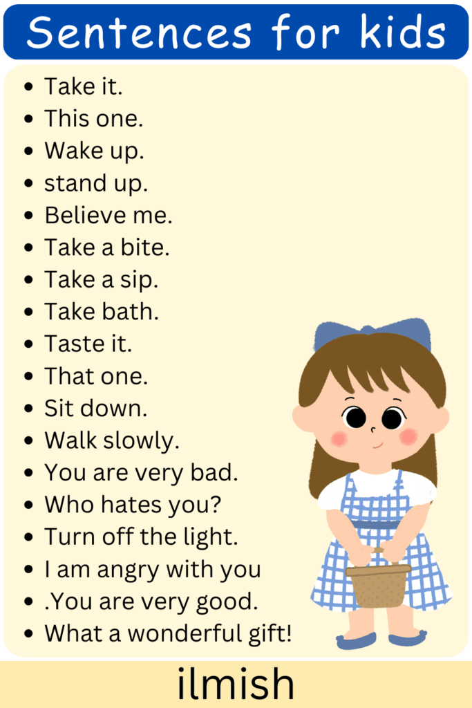 100 Basic Sentences for kids in English for daily life Speaking - ilmish