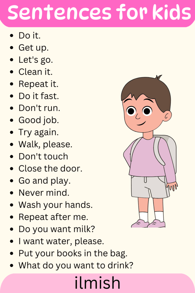 100 Basic Sentences for kids in English for daily life Speaking - ilmish