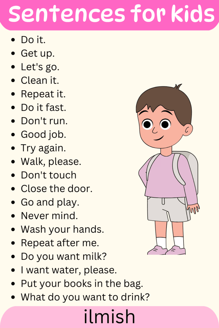100 Basic Sentences for kids in English for daily life Speaking - ilmish
