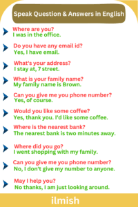 50 Common Questions & Answers in English for Daily Life - ilmish