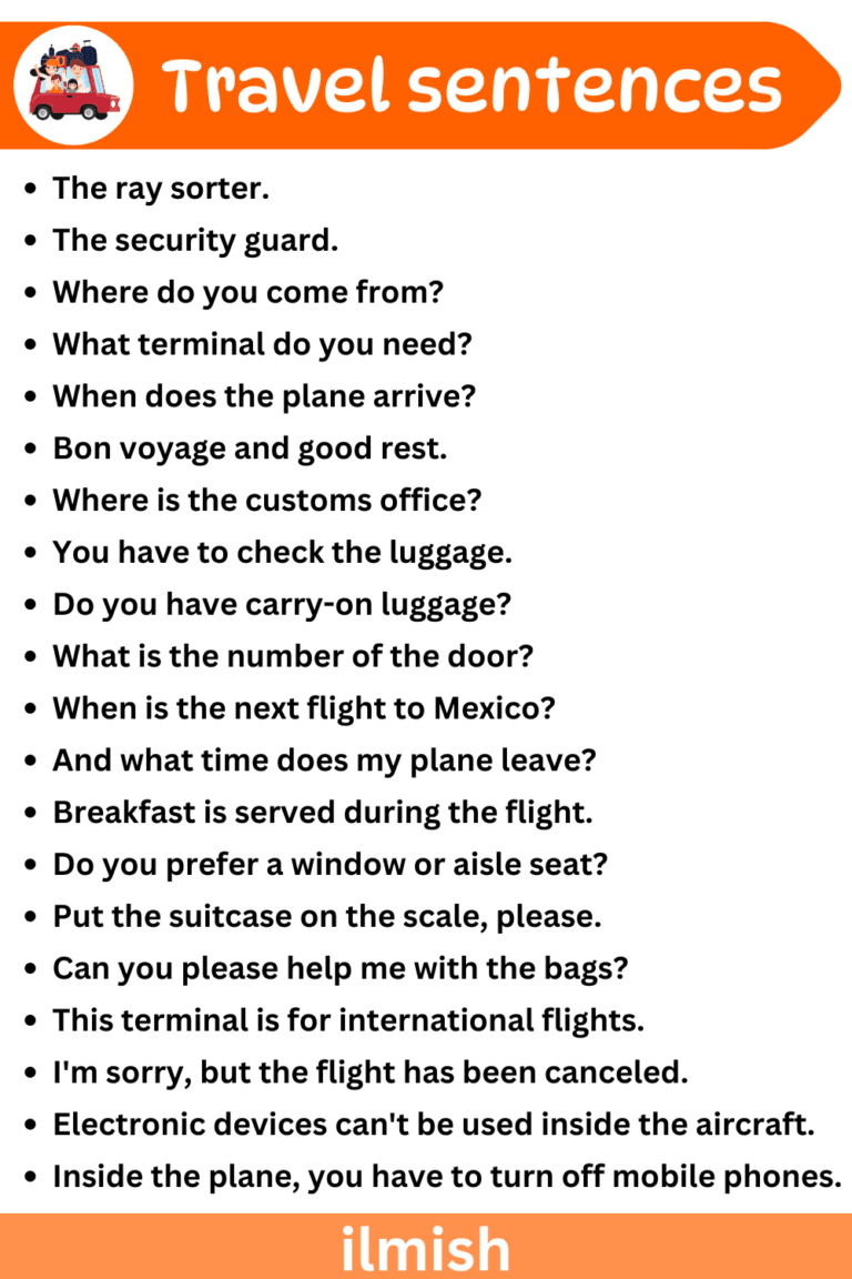 100 Traveling Sentences in English for daily used - ilmish