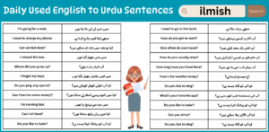 100 English to Urdu Sentences For Daily Life Conversation - ilmish