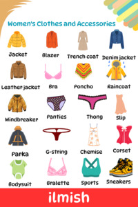 Women’s Clothes and Accessories Items Names in English - ilmish