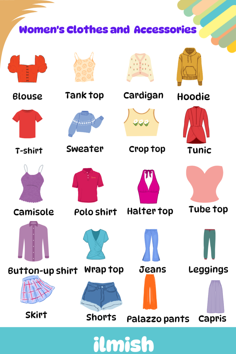 Women’s Clothes and Accessories Items Names in English - ilmish