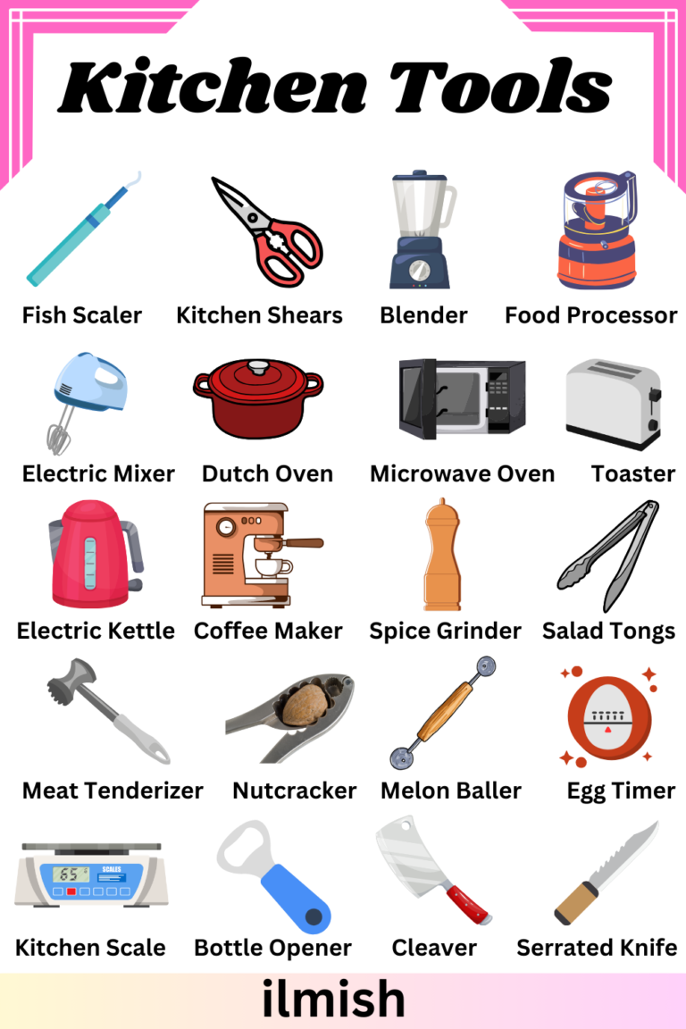 Different Types of Kitchen Tools Names in English with Images - ilmish