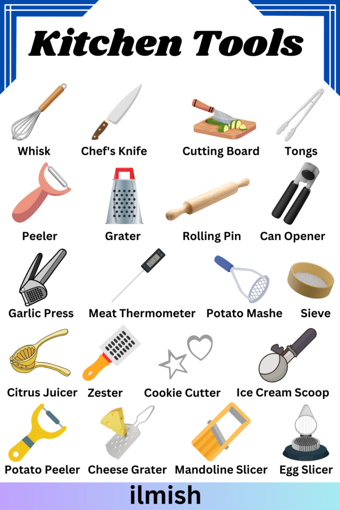 Different Types of Kitchen Tools Names in English with Images - ilmish