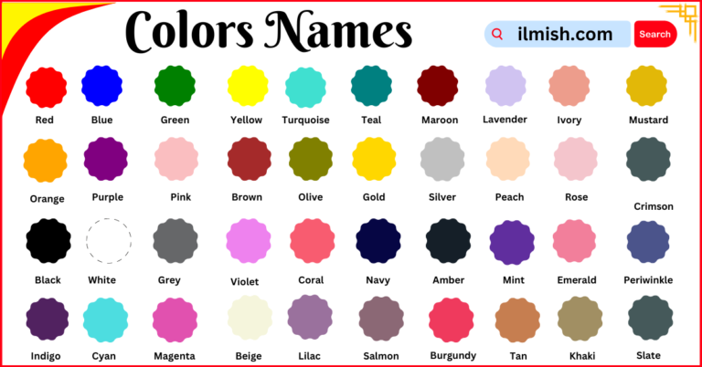 Colors Names in English and Their Pictures - ilmish