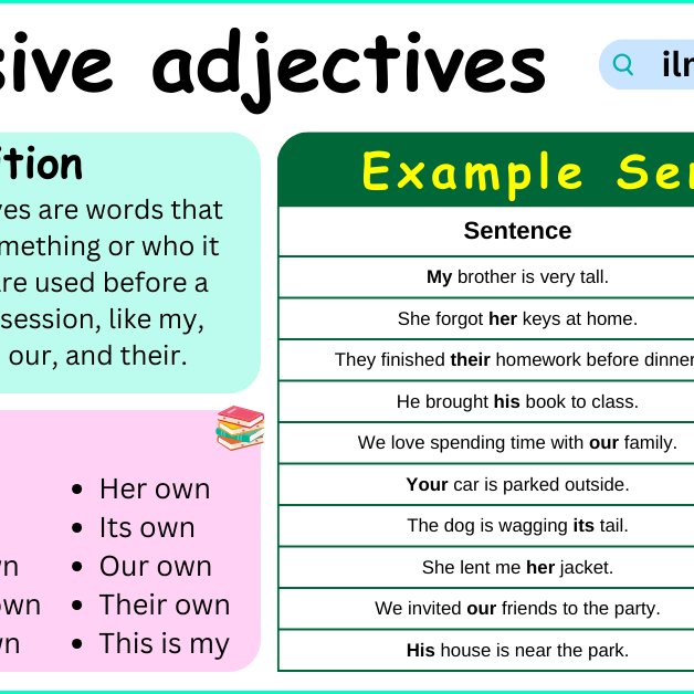 Possessive Adjective All You Need To Know About What Are Possessive