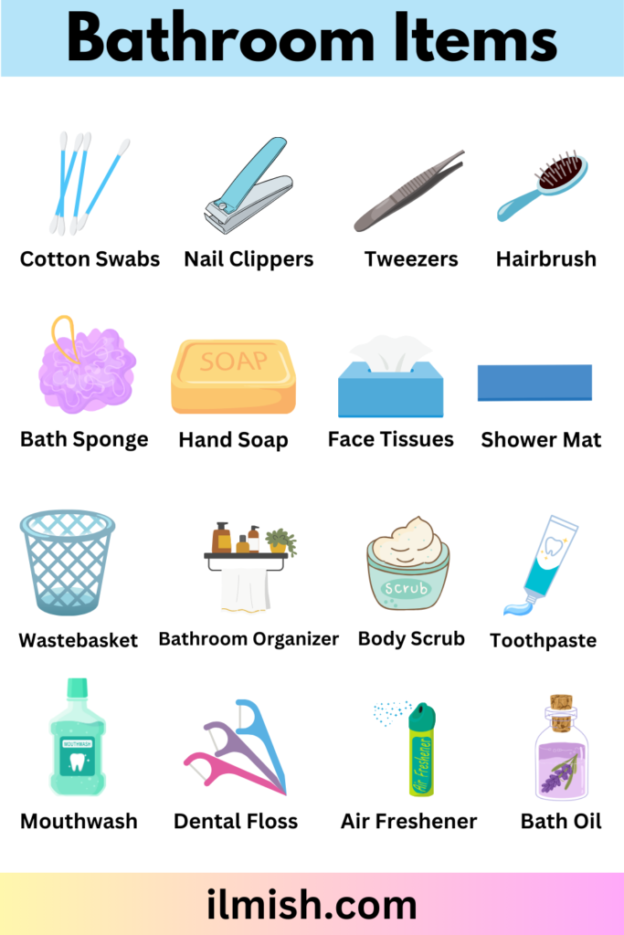 Bathroom Items Names in English with Pictures - ilmish