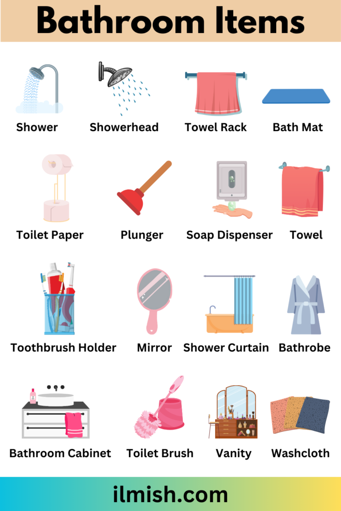 Bathroom Items Names in English with Pictures - ilmish