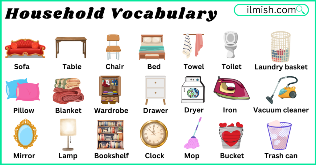 Household Vocabulary Words In English And Pictures Ilmish household-vocabulary-words-in-english-and-pictures-ilmish