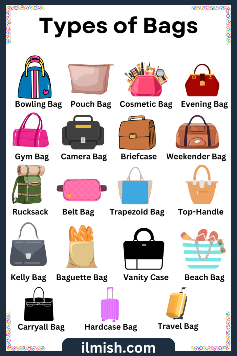 Different Types of Bags Names in English with Pictures - ilmish