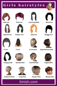 Haircut styles names for girls and their Pictures - ilmish