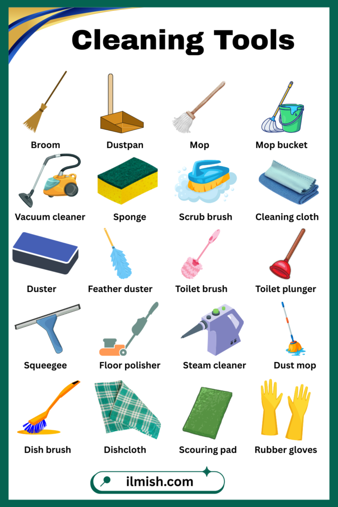 Names of Cleaning Tools in English with their Pictures - ilmish
