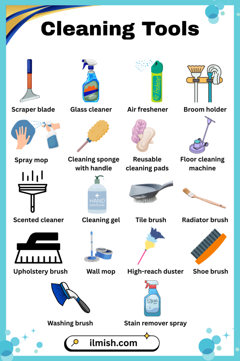 Names of Cleaning Tools in English with their Pictures - ilmish