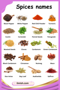 60 Spices Names in English with Their Pictures - ilmish