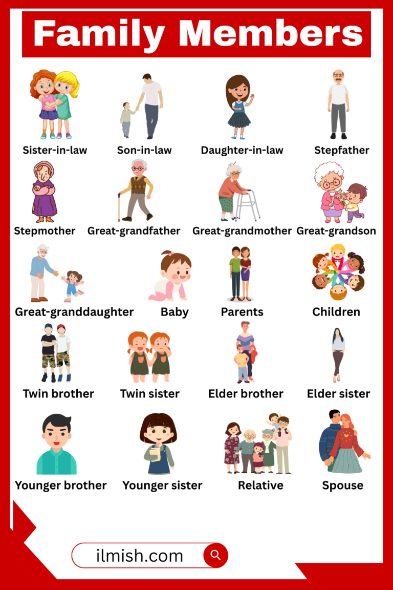 All Family Members Names in English with their Pictures - ilmish