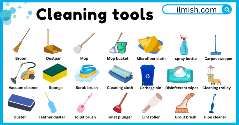Names of Cleaning Tools in English with their Pictures - ilmish