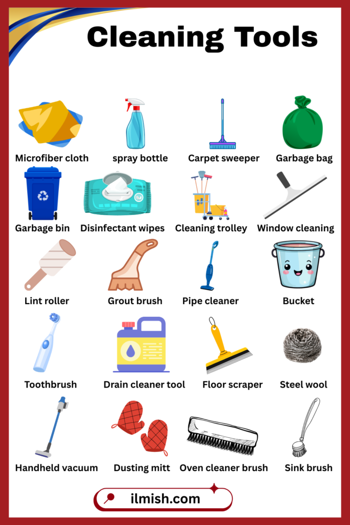 Names of Cleaning Tools in English with their Pictures - ilmish