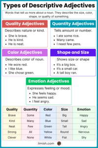 Descriptive Adjective Definition and Examples in English - ilmish