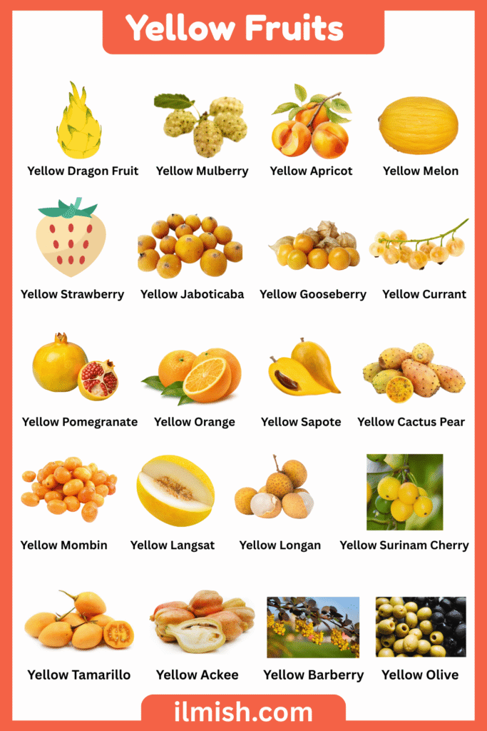 40 Yellow Fruits Names in English and their Pictures - ilmish
