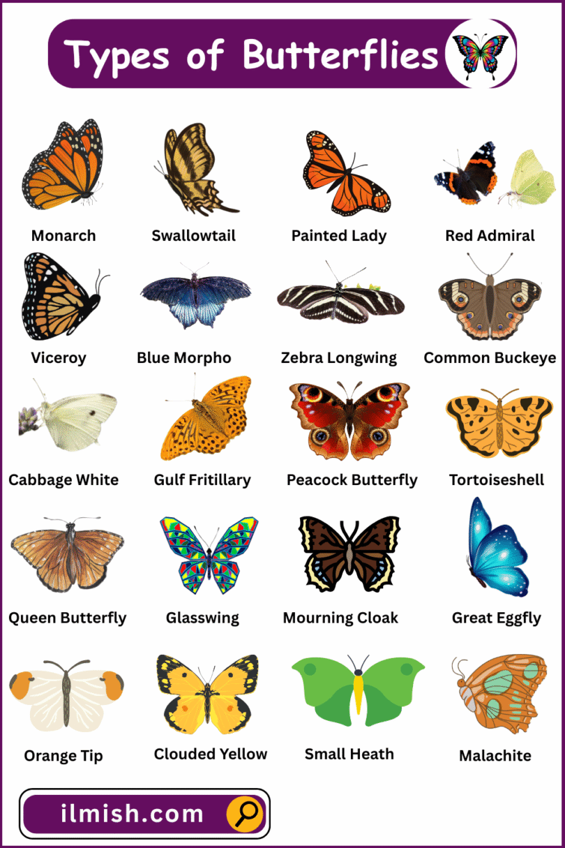 Types of Butterflies Names in English with Their Pictures - ilmish