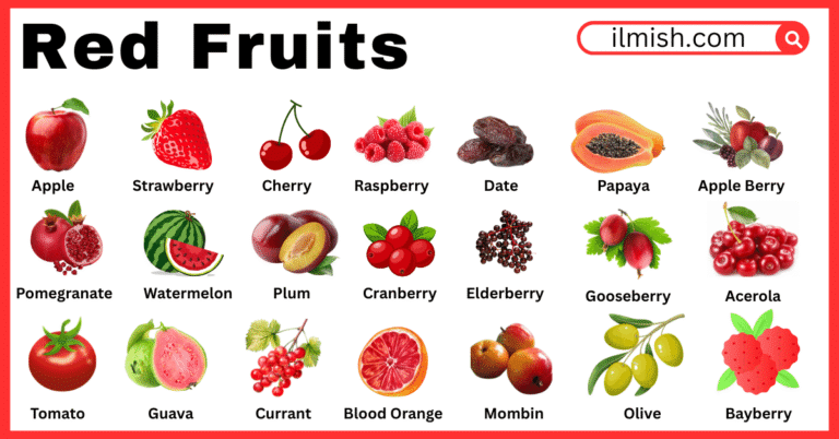 Red Fruits Names in English with Their Pictures - ilmish
