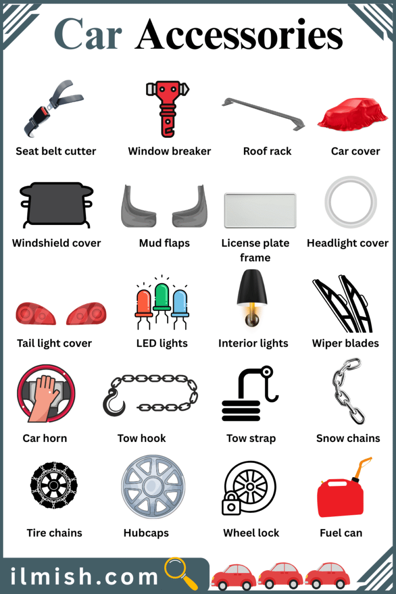 Car Accessories Names in English with Pictures - ilmish