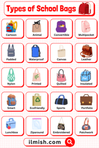 40 Types of School Bags names with their Pictures - ilmish
