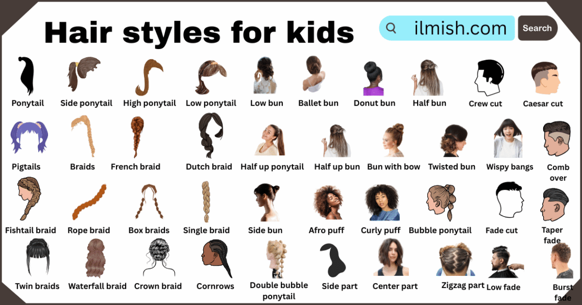 60 Hair Styles Names for Kids in English with Their Pictures - ilmish