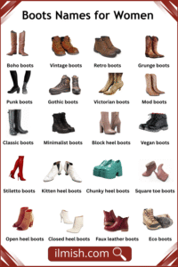 Types of Boots Names for Women with Pictures - ilmish