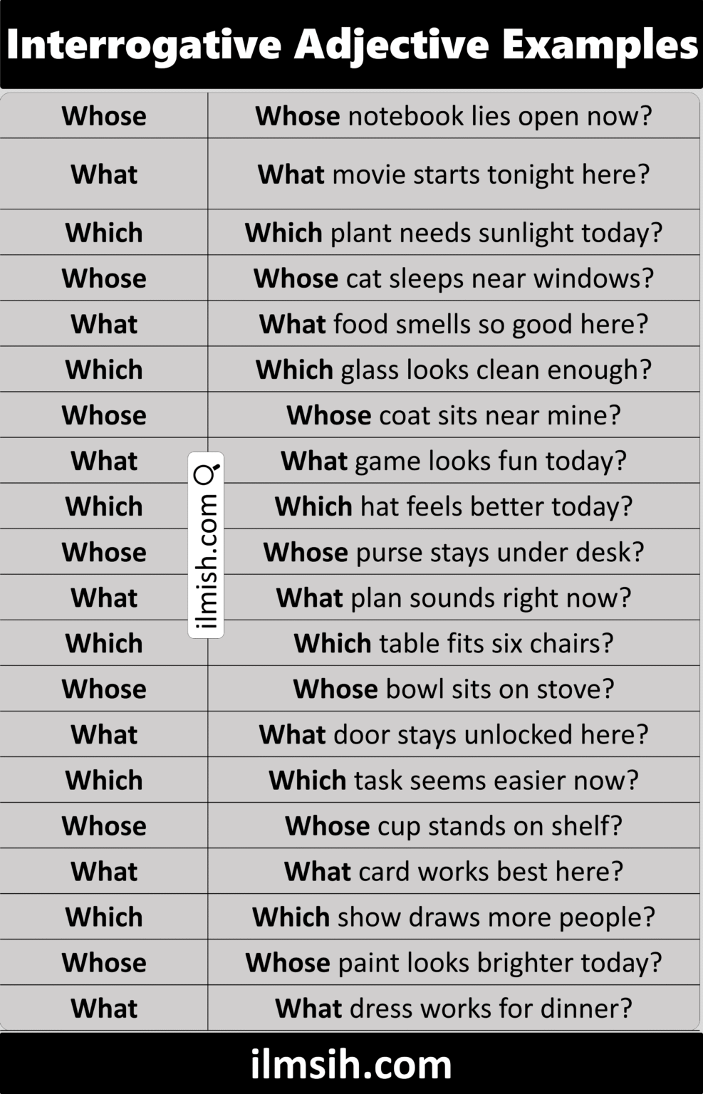100 Example Sentences of Interrogative Adjectives in English - ilmish