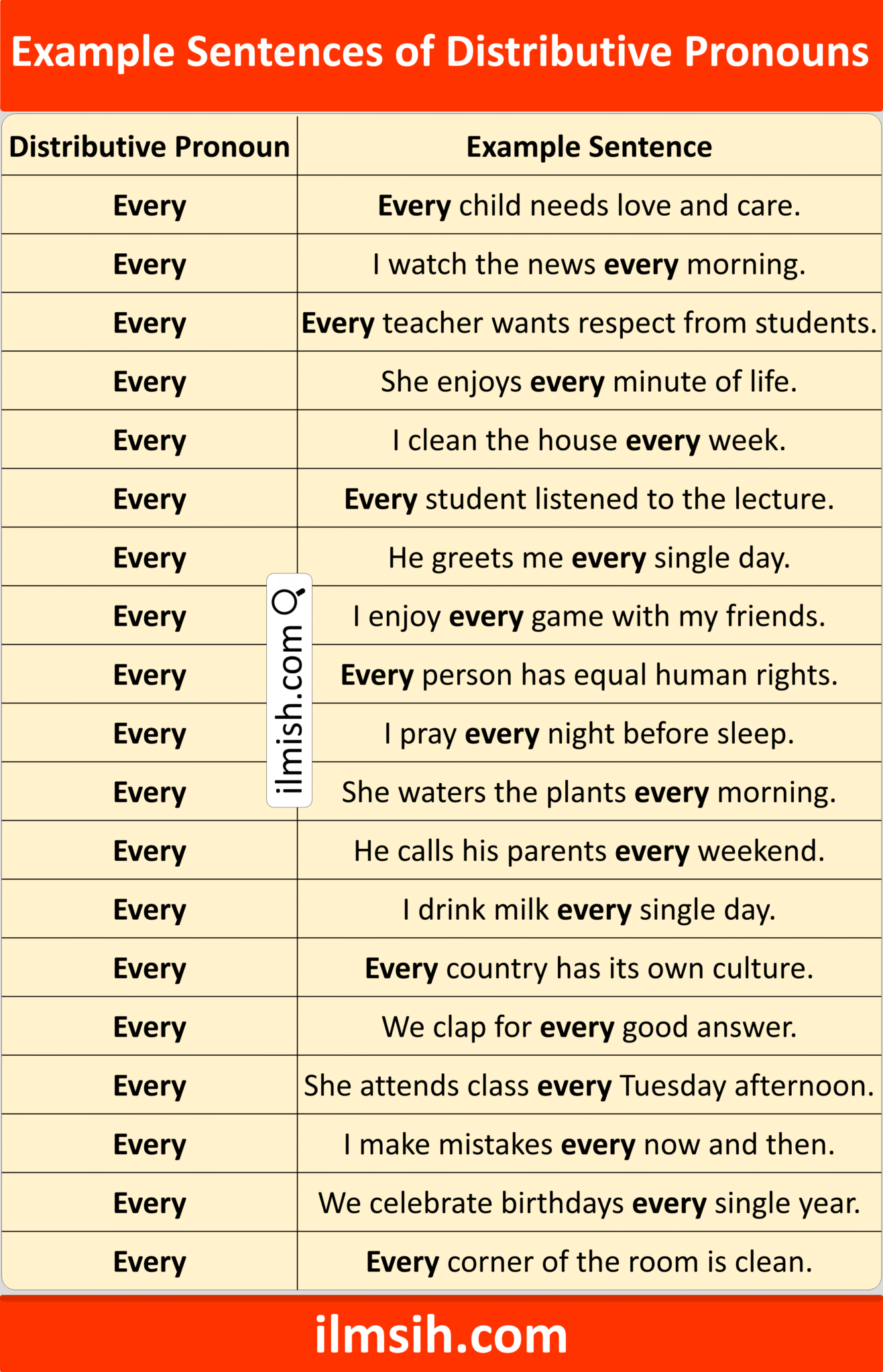 100 Example Sentences of Distributive Pronouns in English - ilmish