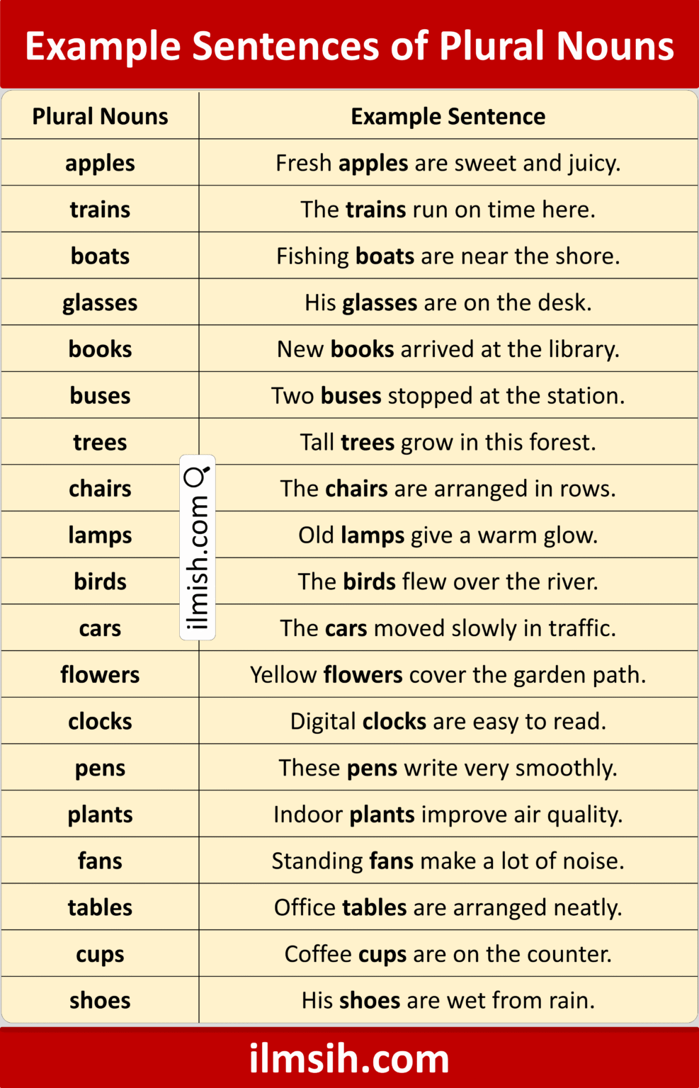 Example Sentences of Plural Nouns in English with Pictures - ilmish