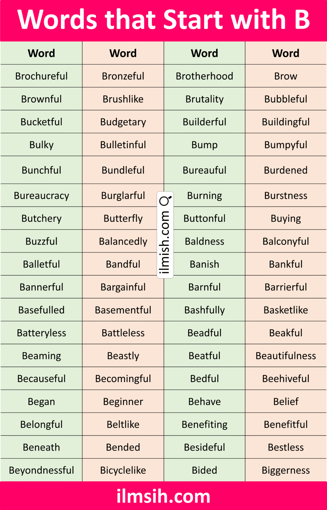 500 Words that start with B in English with Pictures - ilmish
