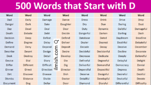 500 Words that start with D in English with Pictures - ilmish